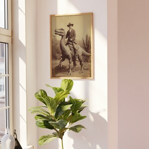 Prehistoric Dinosaur Cowboy | Vintage Photography | Dark Academia ...