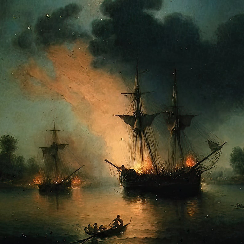 Digital Print of Vintage Boat Painting of the Stars Celestial Print ...