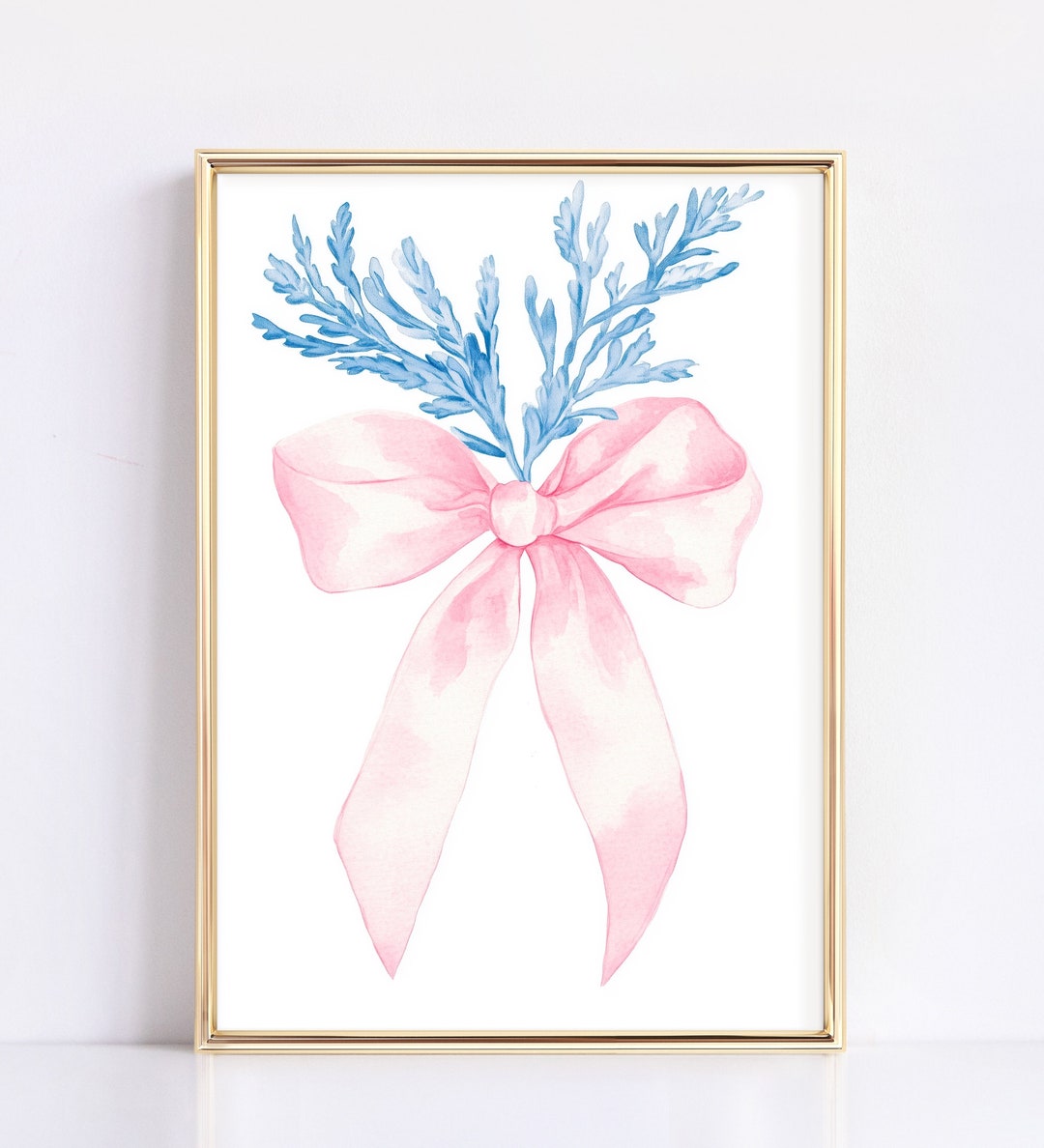 Pink Bow Wall Art | Printable Pink Bow Art | Toile Print | Girls ...