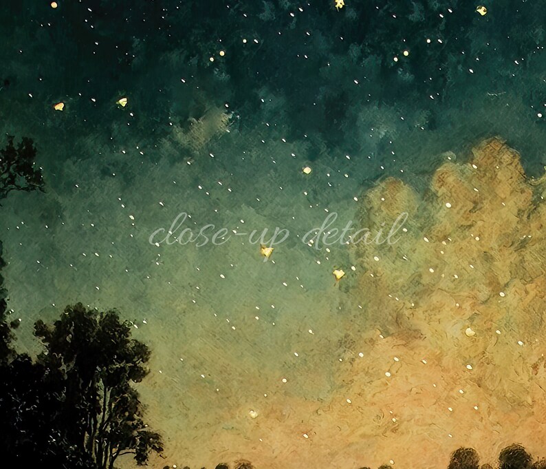 Vintage Star Gazing | Downloadable Wall Art | Night Landscape Art ...