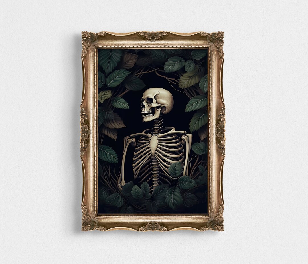 Dark Cottagecore Room Decor, Gothic Skull Wall Art, Floral Goth Decor ...