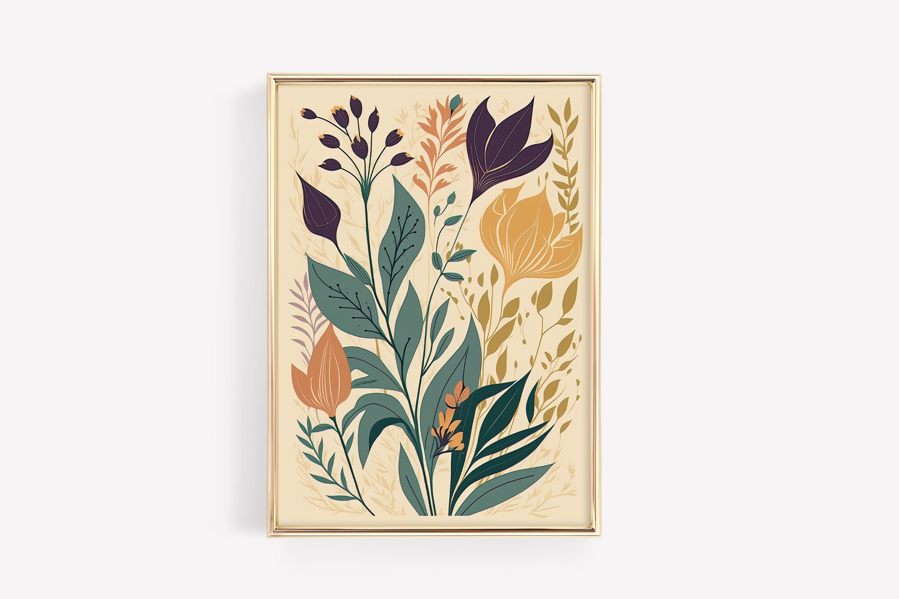 Abstract Botanical Digital Download, Flowers Bloom Wall Art, Neutral ...