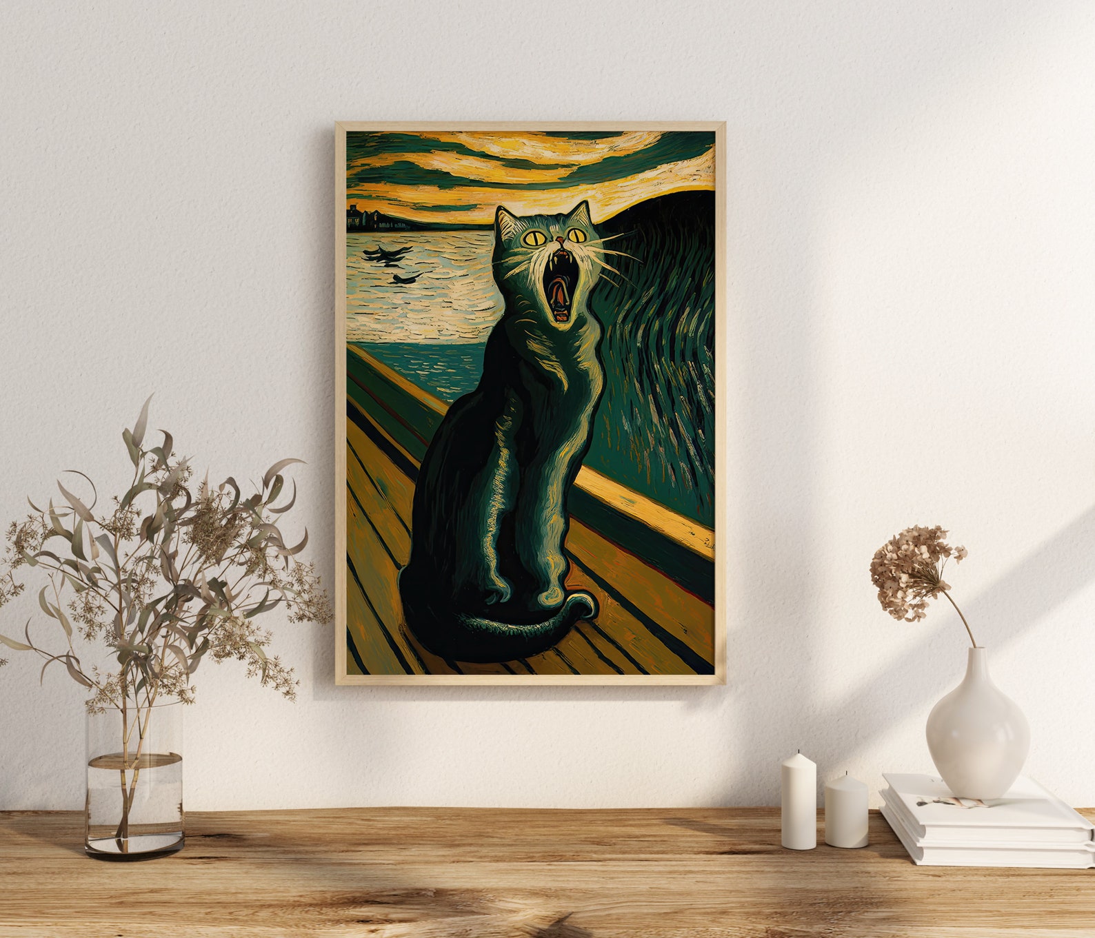 Edvard Munch the Scream Cat Art Funny Cat Printable Wall Art - Etsy
