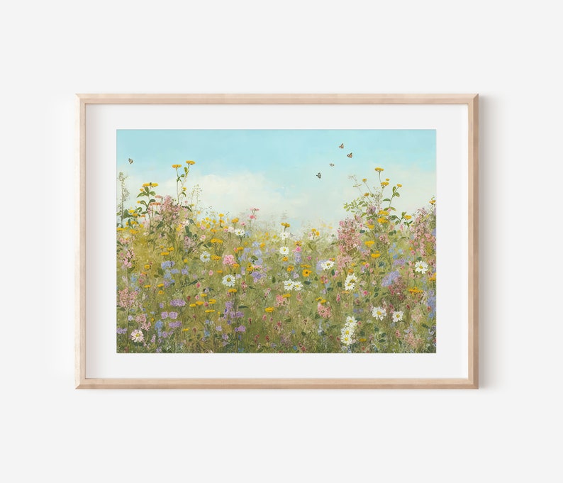 Printable Wildflower Field Landscape Print Printable Flower - Etsy
