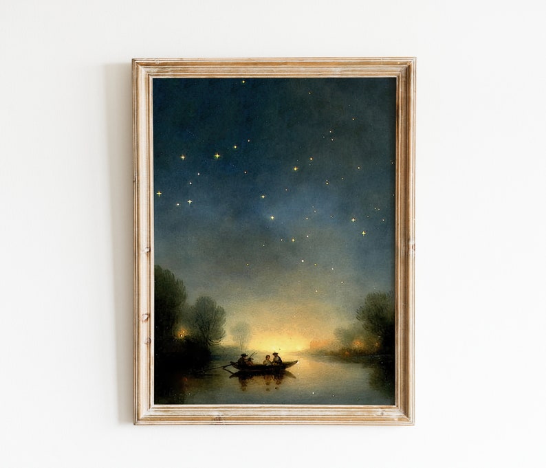 Vintage Star Gazing Printable Night Celestial Poster - Etsy