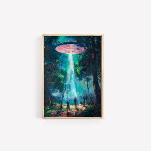 Victorian Landscape With UFO Art Print | Humorous Altered Poster ...