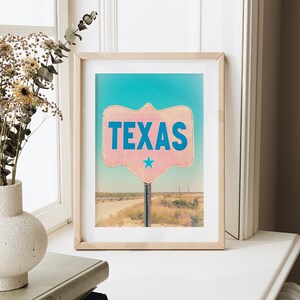 Vintage Texas Sign Print | Rustic Wall Decor Art | Texas Home Decor ...