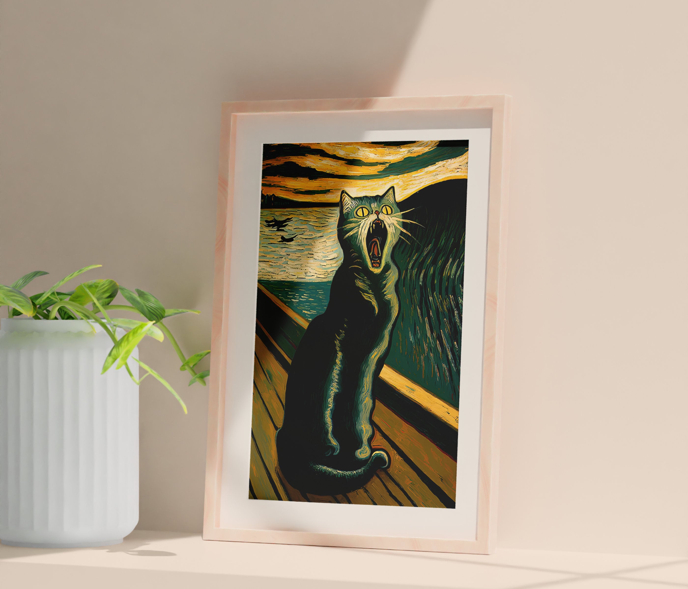 Edvard Munch the Scream Cat Art Funny Cat Printable Wall Art - Etsy