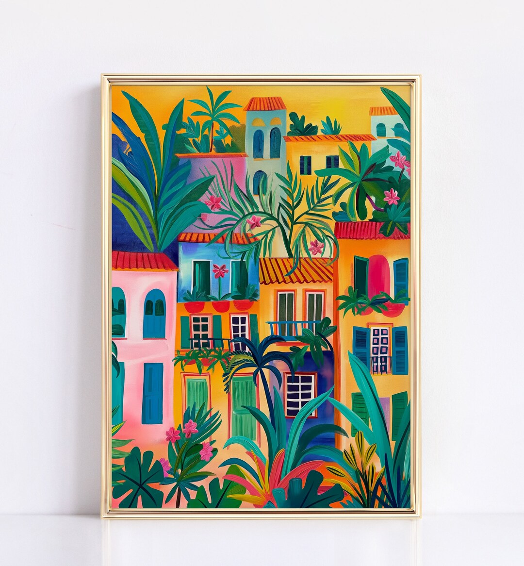 Vibrant Colorful Mexican Art Print | Bright Printable Wall Art ...