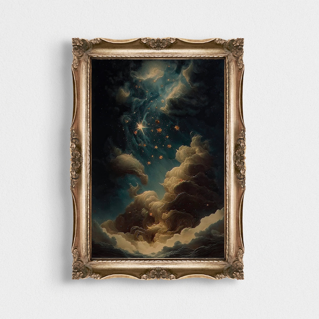 Digital Print of a Vintage Painting of the Stars | Celestial Print ...