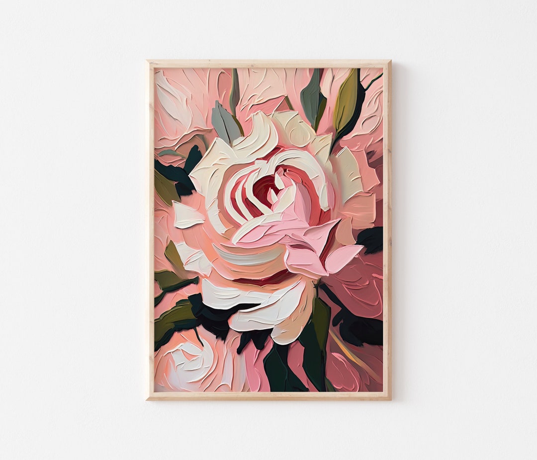 Modern Rose Flower Print Floral Still Life Art Printable - Etsy
