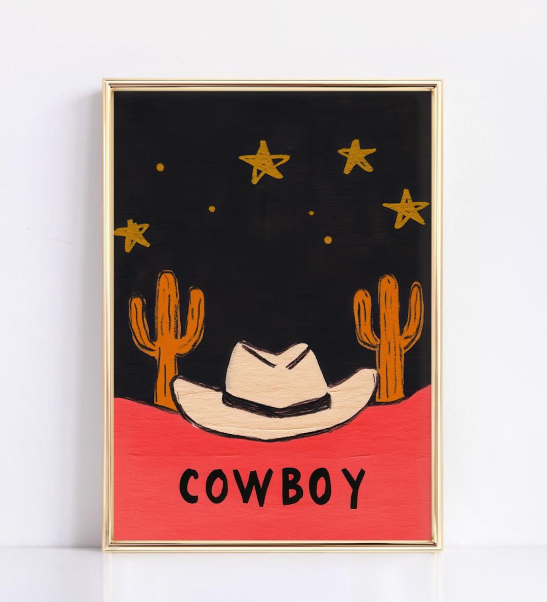 Vintage Wild West Cowboy Poster | Retro Western Art Print | Rustic Wall ...