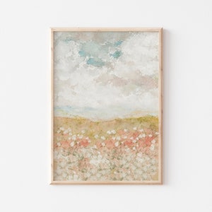 Spring Landscape Print | Cloudy Sky | Printable Wall Art | Country ...