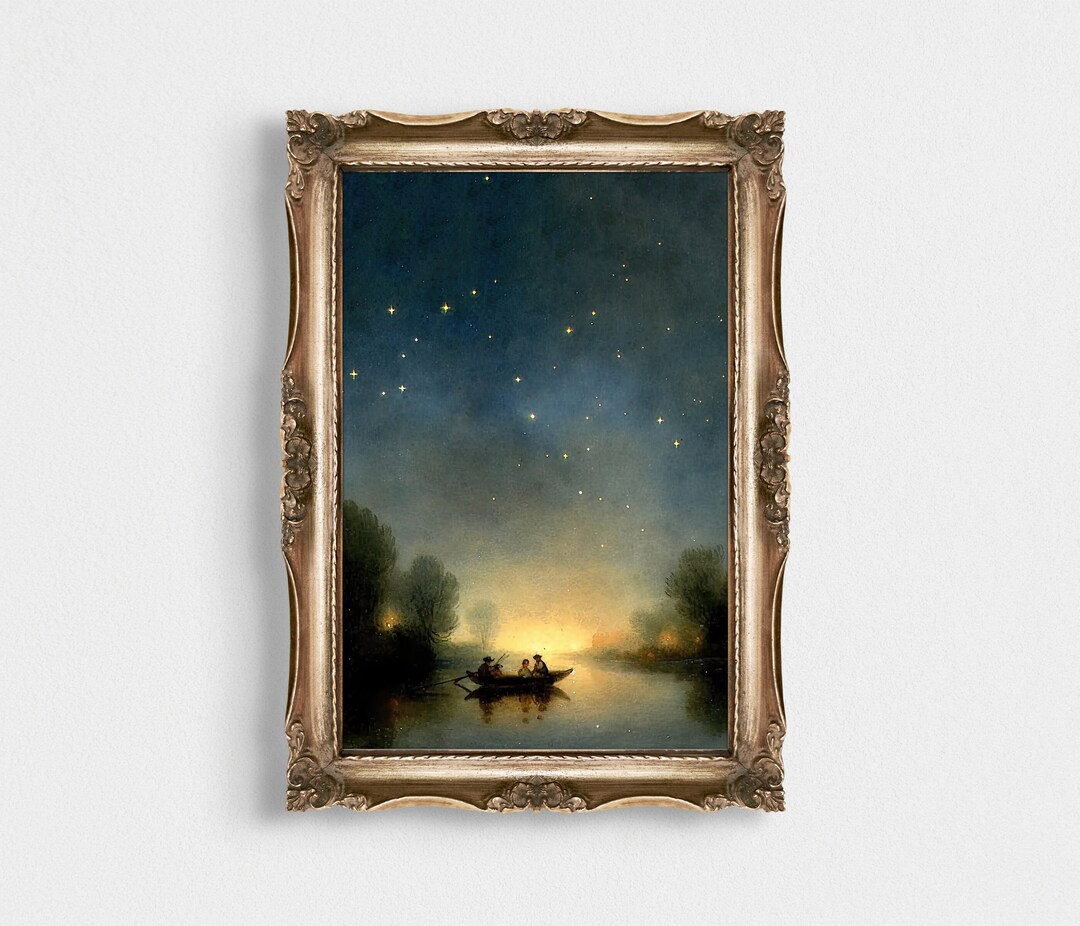 Vintage Star Gazing Printable Night Celestial Poster - Etsy
