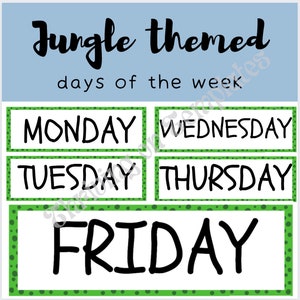 Jungle Classroom Templates | Printable - Etsy