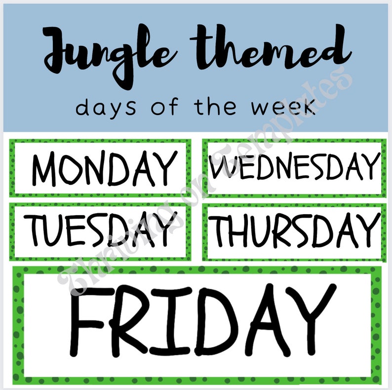 Jungle Classroom Templates | Printable - Etsy
