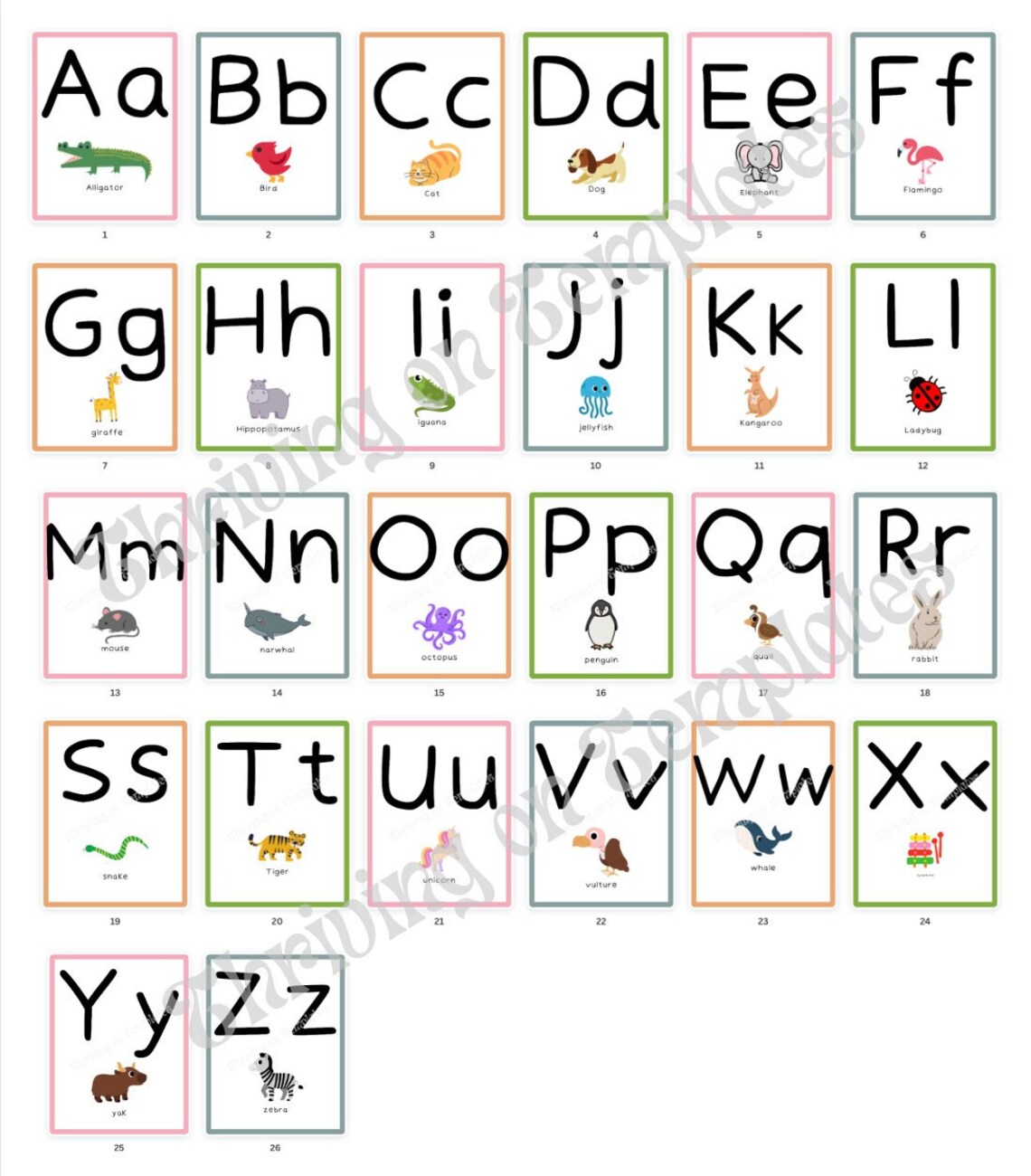 Alphabet Template | Printable | 26 Pages - Etsy