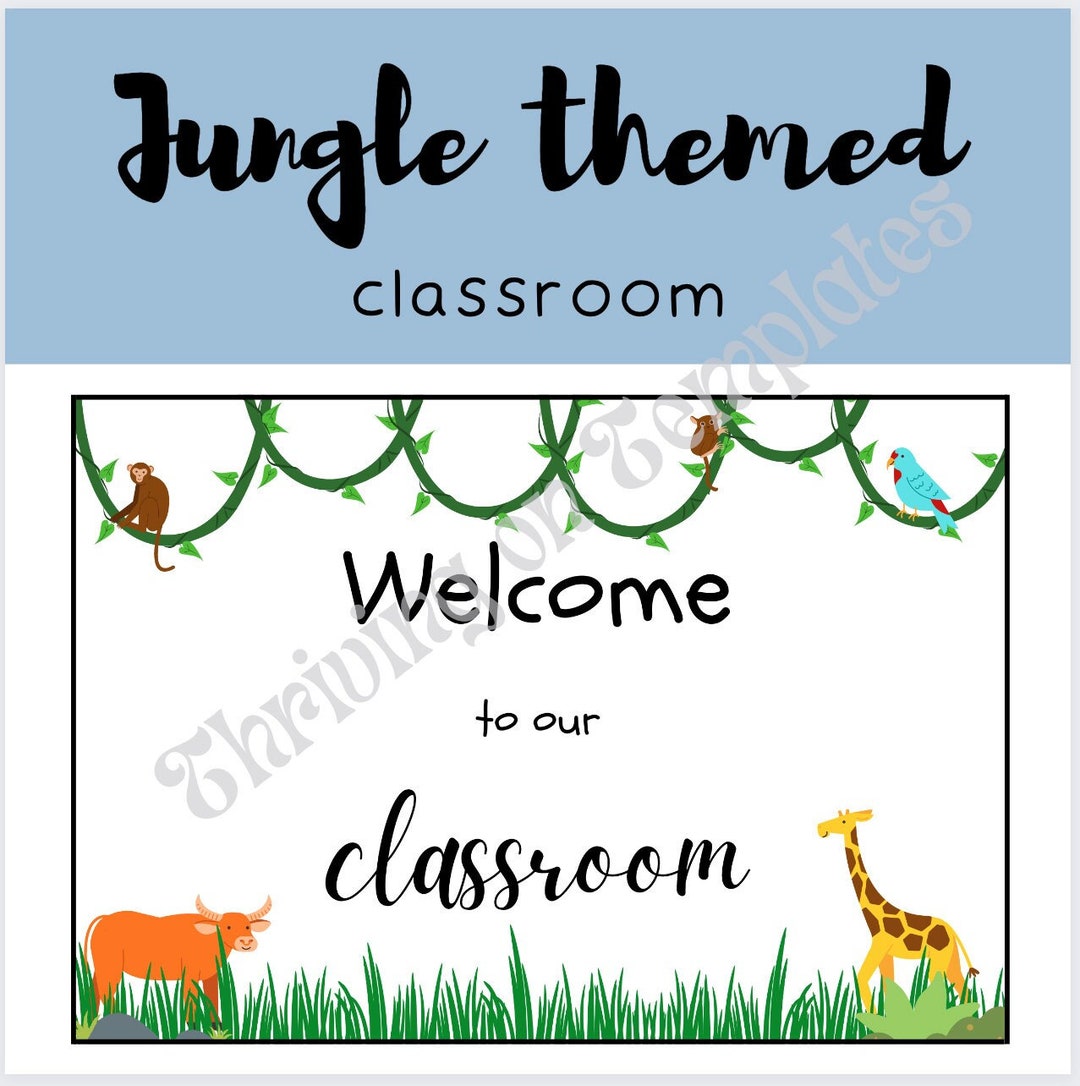 Jungle Classroom Templates | Printable - Etsy