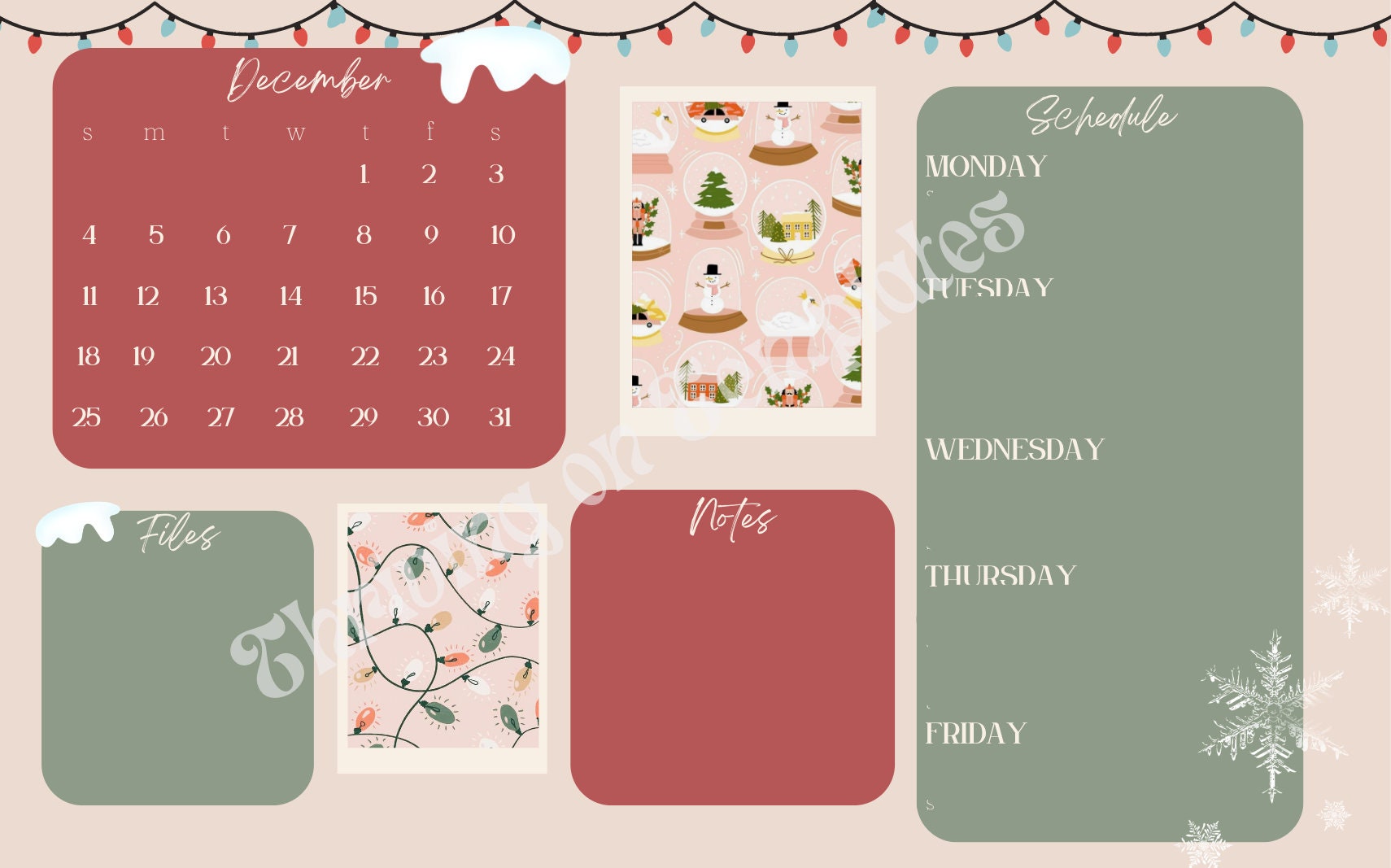December 2022 MacBook Air Background Organizer | Christmas Theme - Etsy