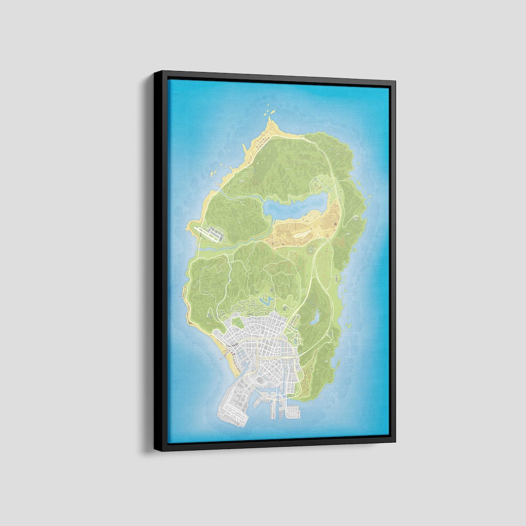Grand Theft Auto V Map Poster Grand Theft Auto 5 Map Print - Etsy