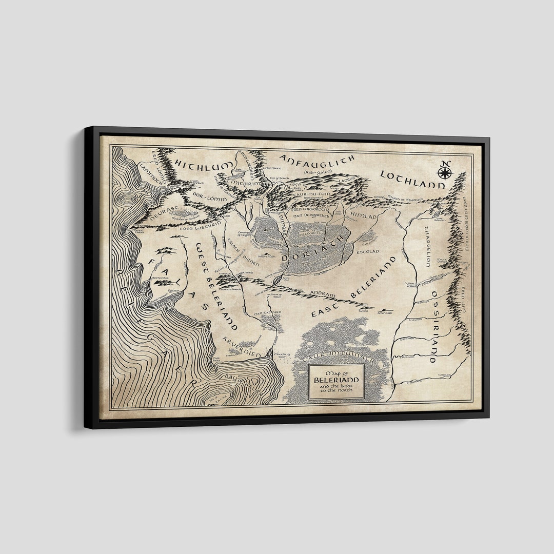 Map of Beleriand Poster, Beleriand Map Print, the Lands to the North ... Map of Beleriand Poster, Beleriand Map Print, the Lands to the North ...
