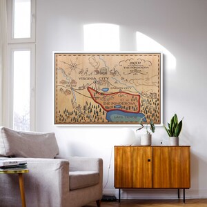 The Ponderosa Map Poster, the Ponderosa Map Canvas, Ponderosa Map in ...