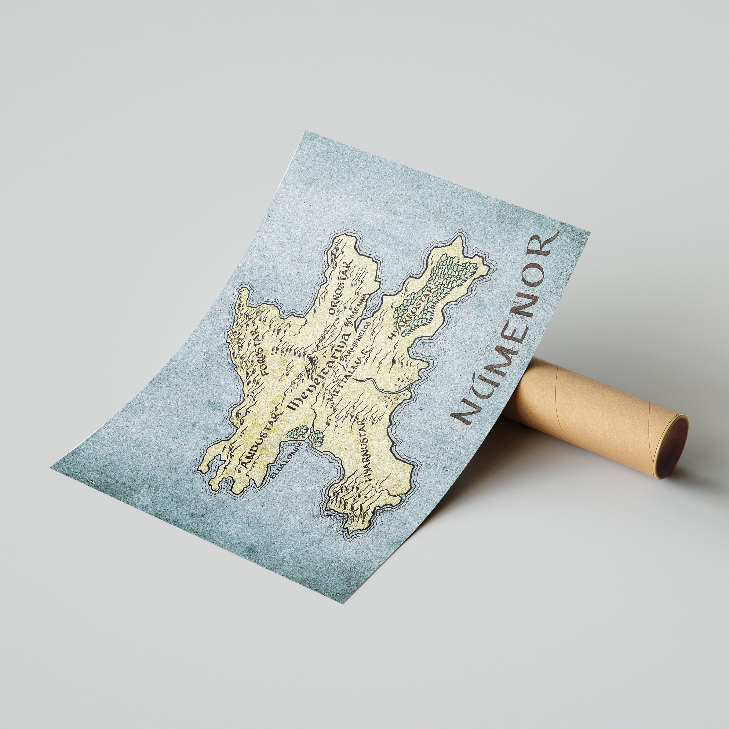 Númenor Map Print Númenor Map Poster Númenor Map Canvas - Etsy