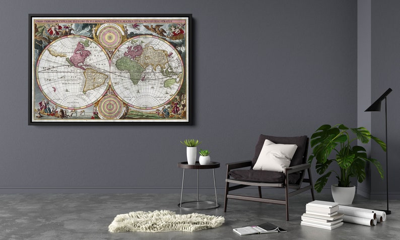 Old World Map, Vintage World Map Canvas Art, Old World Map Art Canvas ...