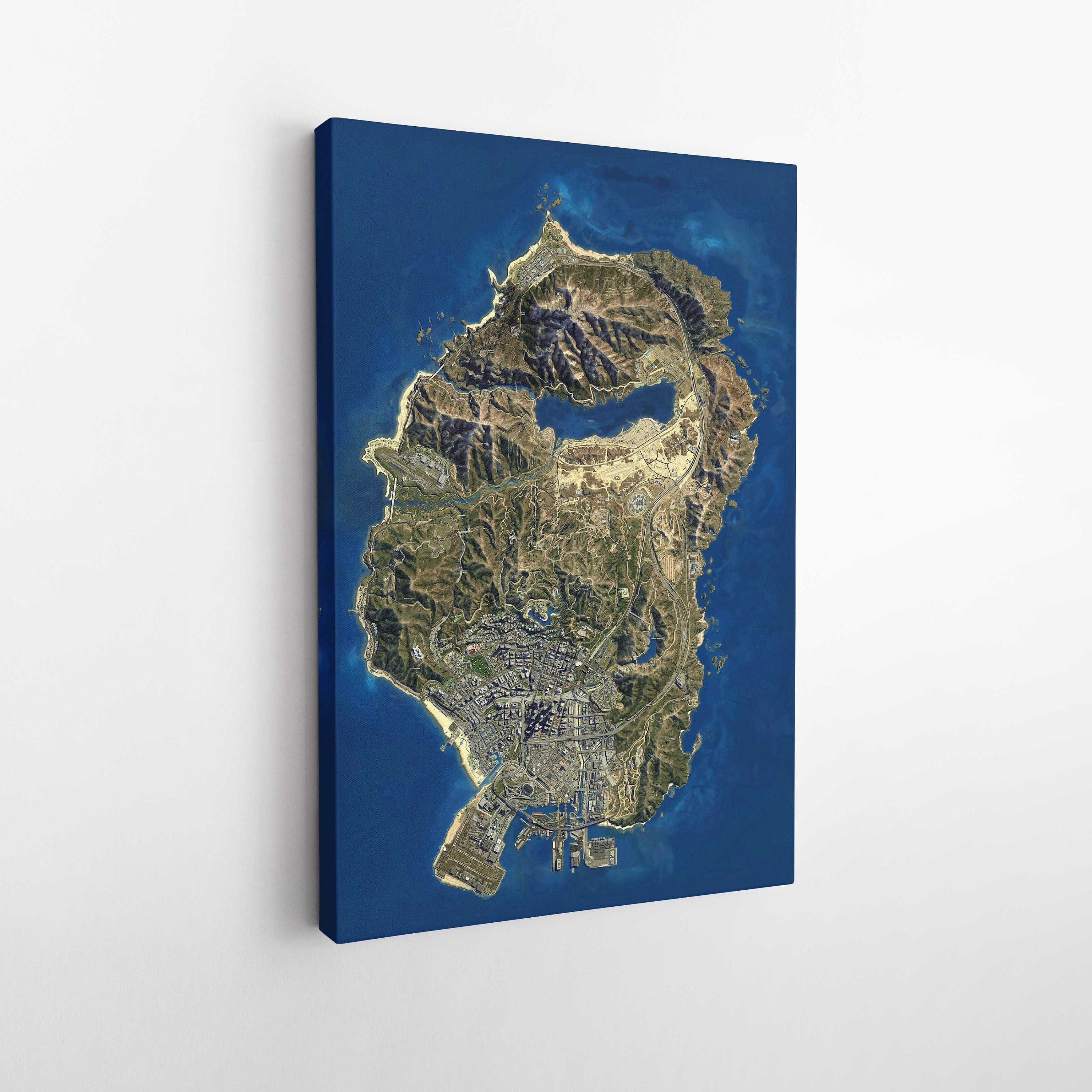 GTA V Map Print, Grand Theft Auto V Map Canvas, Grand Theft Auto 5 Map ...
