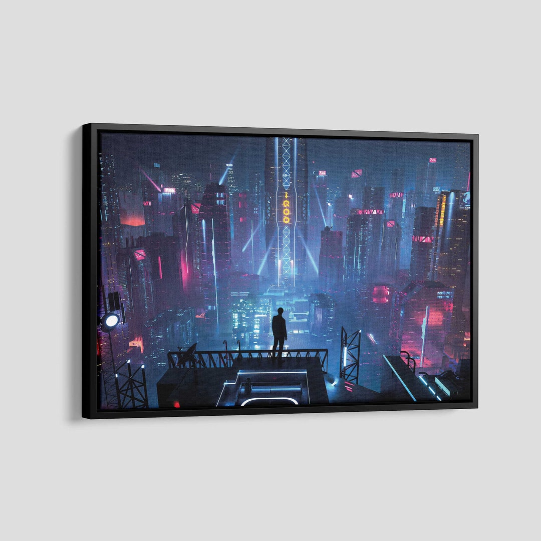 Cyberpunk City Poster, Night City Cyberpunk Print, Neo Futuristic Wall ...