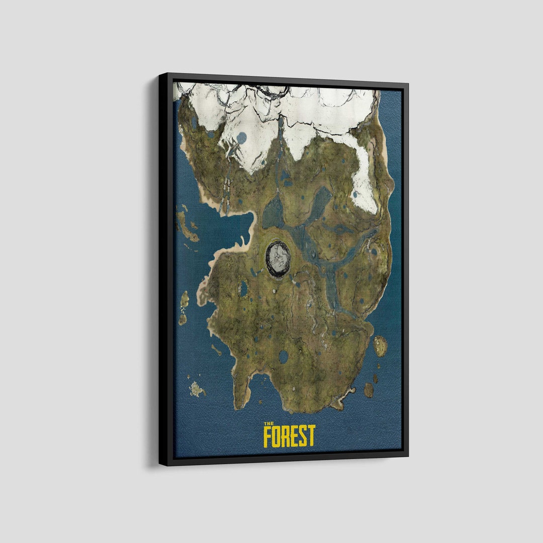 The Forest Map Canvas, the Forest Map Print, Horror Game Poster, Video ...