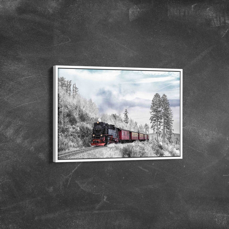 Train Canvas Railway Wall Art Print. Locomotive Print Train - Etsy