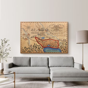 The Ponderosa Map Poster, the Ponderosa Map Canvas, Ponderosa Map in ...