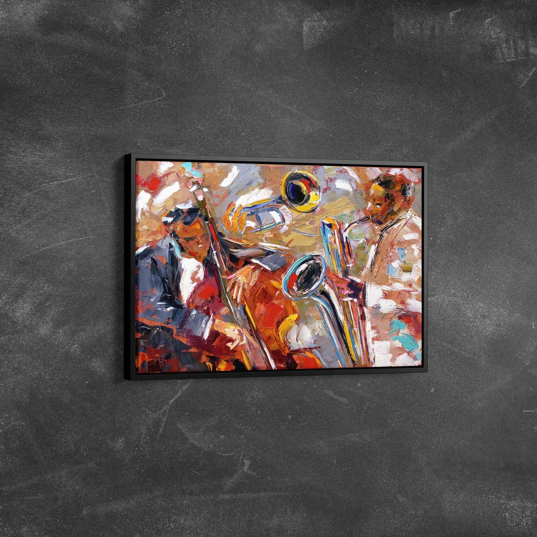 Music Wall Art, Abstract Jazz Canvas , African American Art, Jazz Art ...