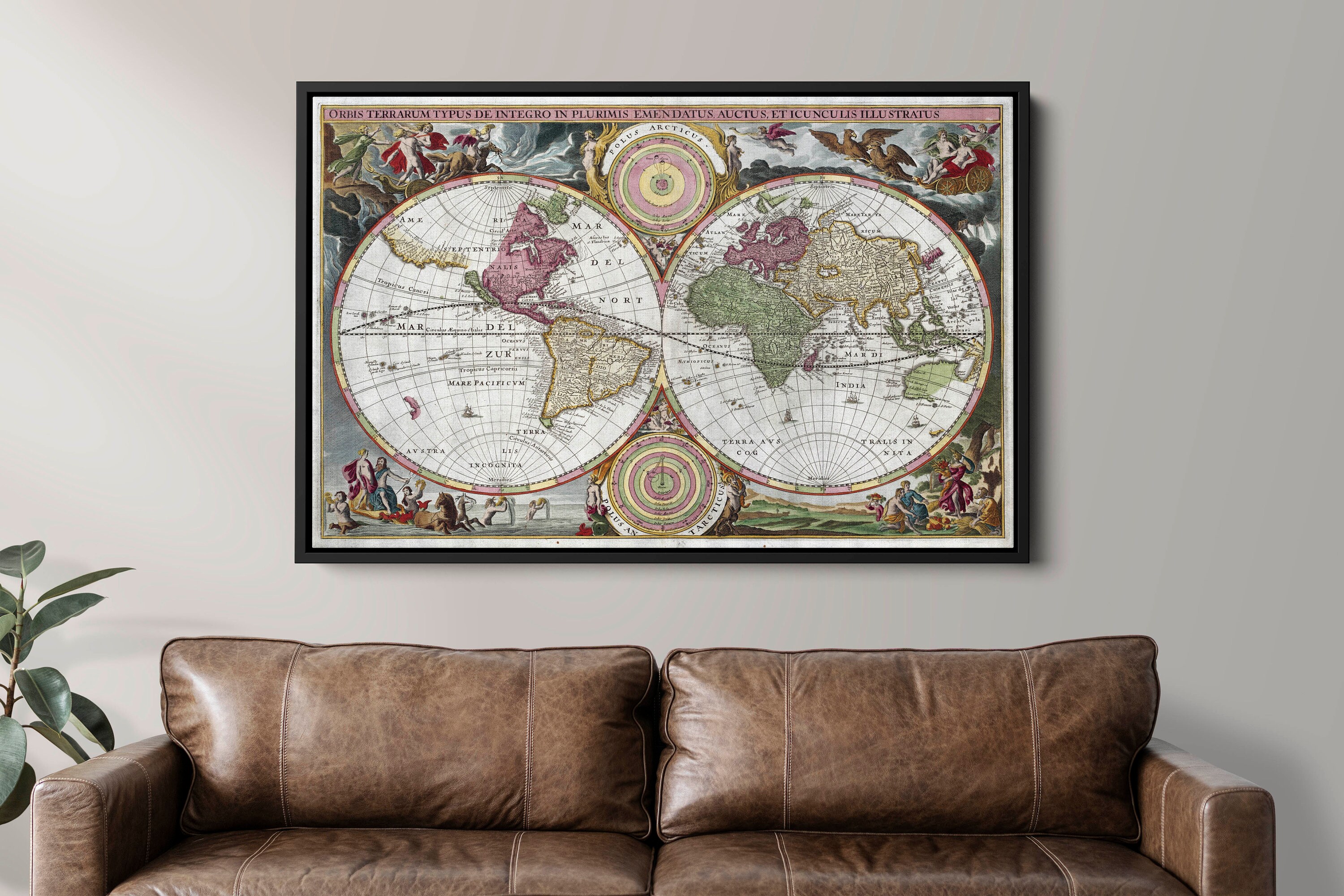 Old World Map, Vintage World Map Canvas Art, Old World Map Art Canvas ...