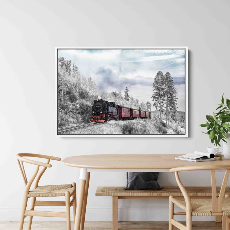 Train Canvas Railway Wall Art Print. Locomotive Print Train - Etsy