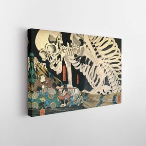 Utagawa Kuniyoshi Skeleton Print, Japanese Skeleton Canvas, Woodblock ...