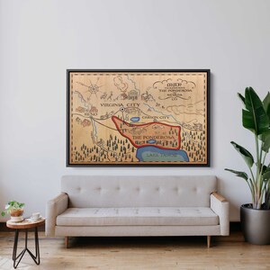The Ponderosa Map Poster, the Ponderosa Map Canvas, Ponderosa Map in ...