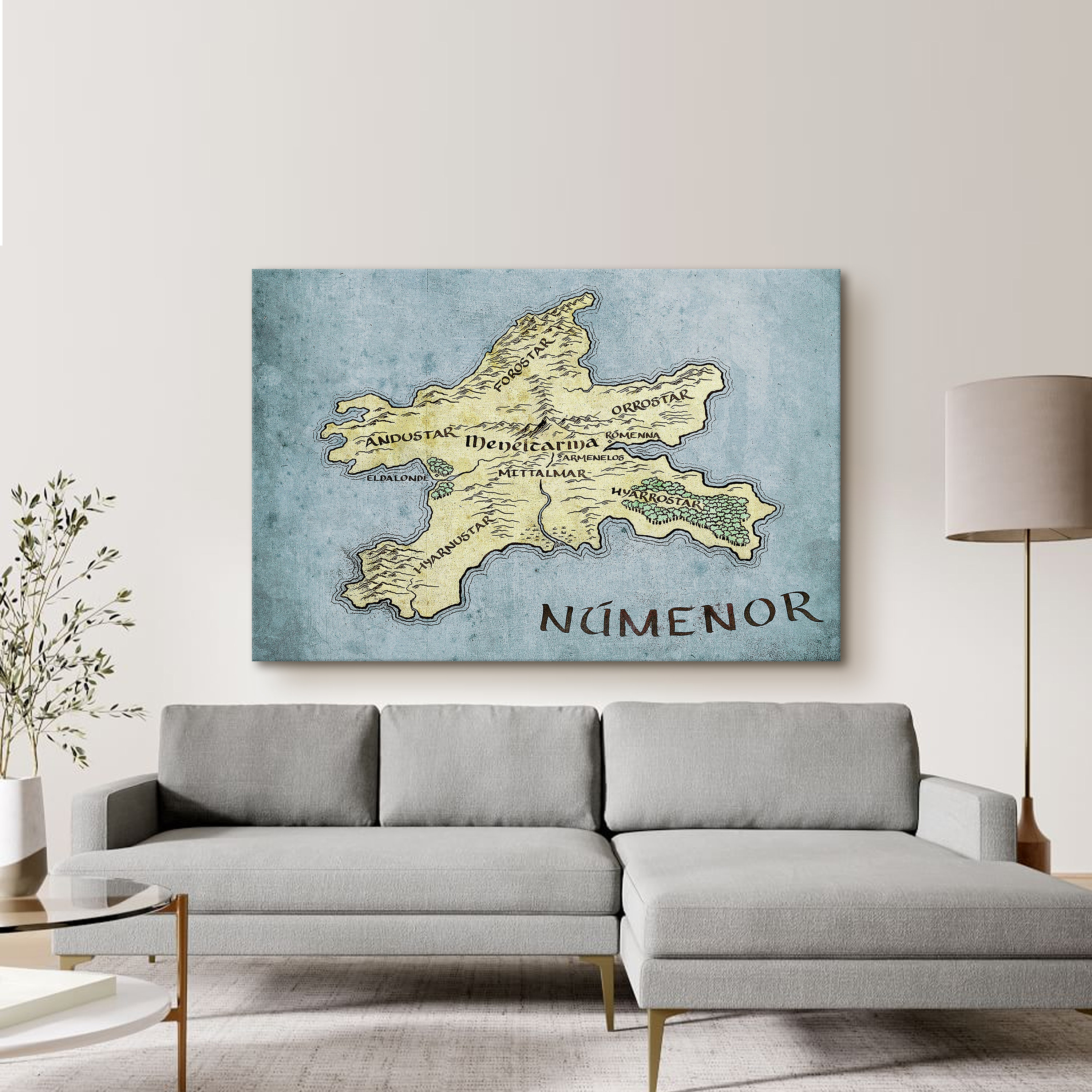 Númenor Map Print Númenor Map Poster Númenor Map Canvas - Etsy