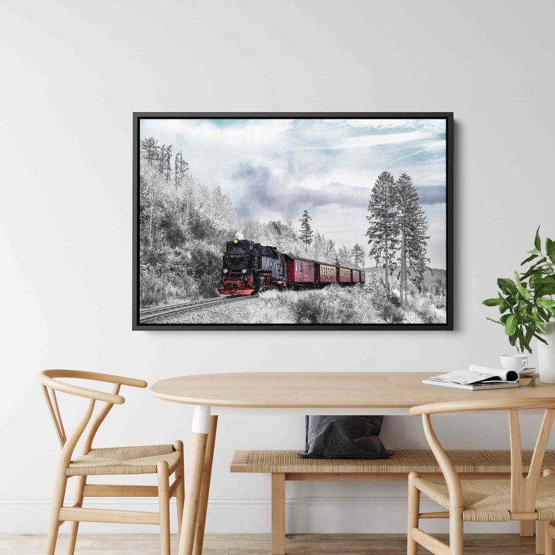 Train Canvas Railway Wall Art Print. Locomotive Print Train - Etsy