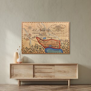 The Ponderosa Map Poster, the Ponderosa Map Canvas, Ponderosa Map in ...