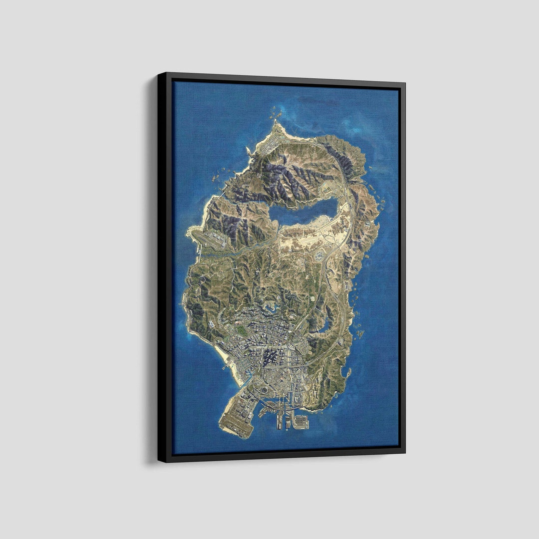 GTA V Map Print Grand Theft Auto V Map Canvas Grand Theft - Etsy Portugal