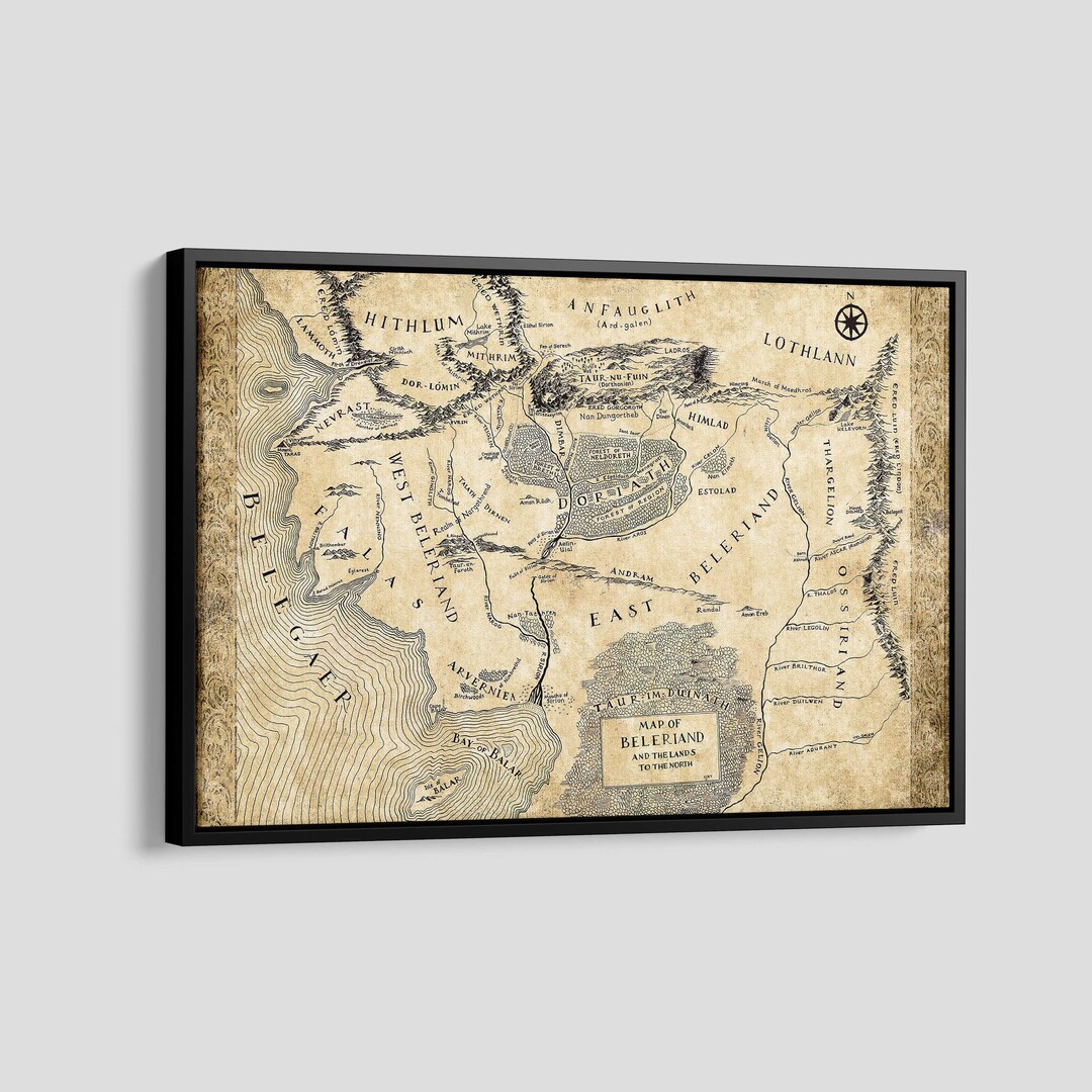 Map of Beleriand Poster, Beleriand Map Canvas, the Silmarillion Map ... Map of Beleriand Poster, Beleriand Map Canvas, the Silmarillion Map ...
