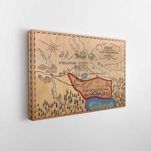 The Ponderosa Map Poster, the Ponderosa Map Canvas, Ponderosa Map in ...