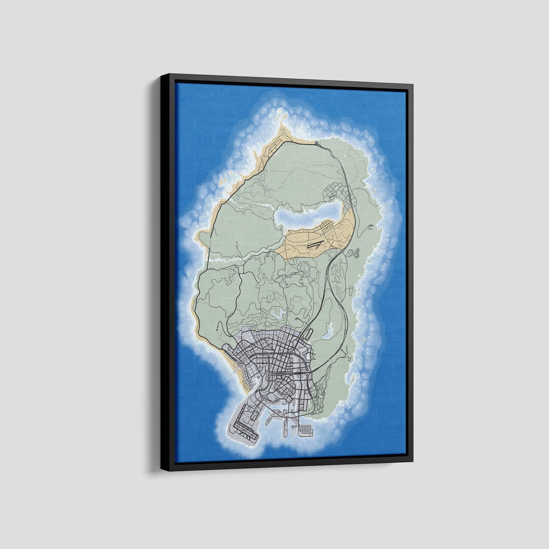 Grand Theft Auto V Map Poster Grand Theft Auto 5 Map Print - Etsy