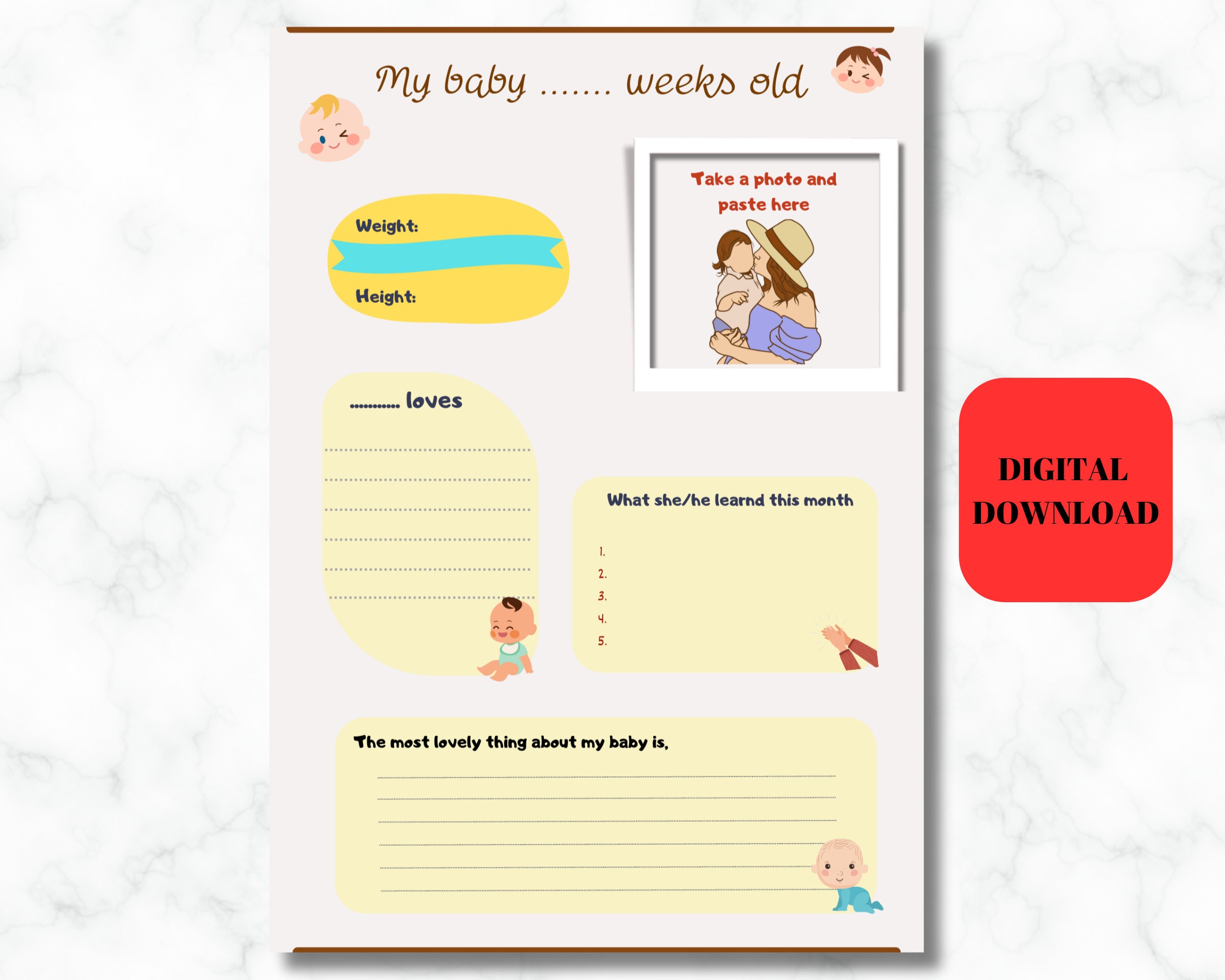 Baby Milestone, First Year Checklist, Baby Development, Baby First Year ...