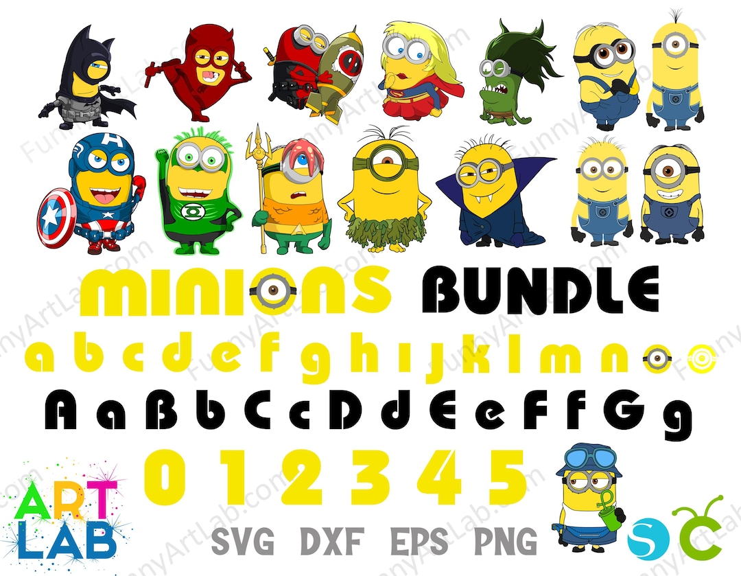 Minions Svg, Minions PNG Bundle, Minions Letters Svg Cricut, Minions ...