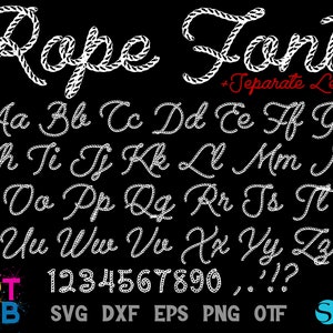 Rope Letters SVG PNG, Western Cowboy Rope Font Otf, Western Font Svg ...