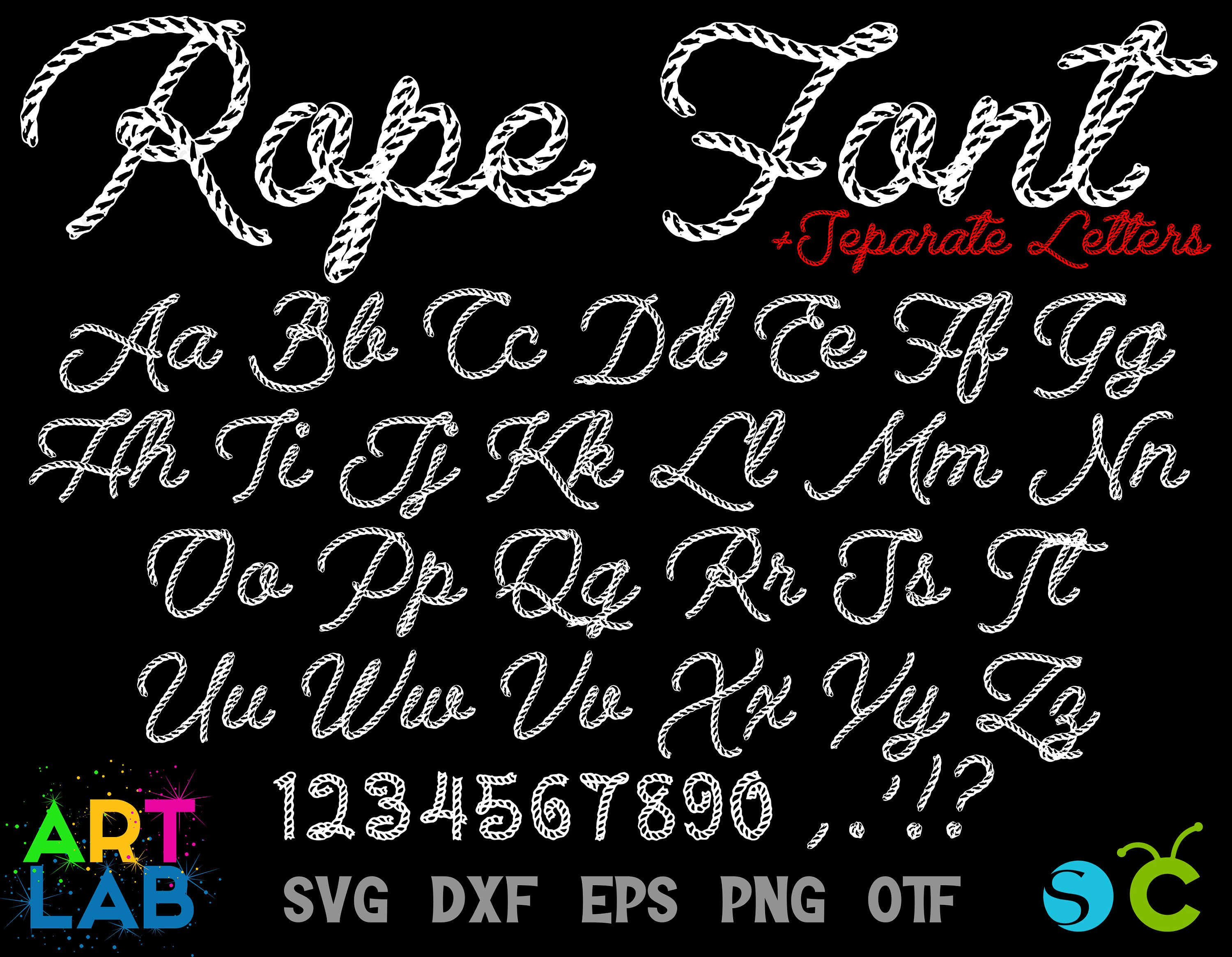 Rope Letters SVG PNG, Western Cowboy Rope Font Otf, Western Font Svg ...