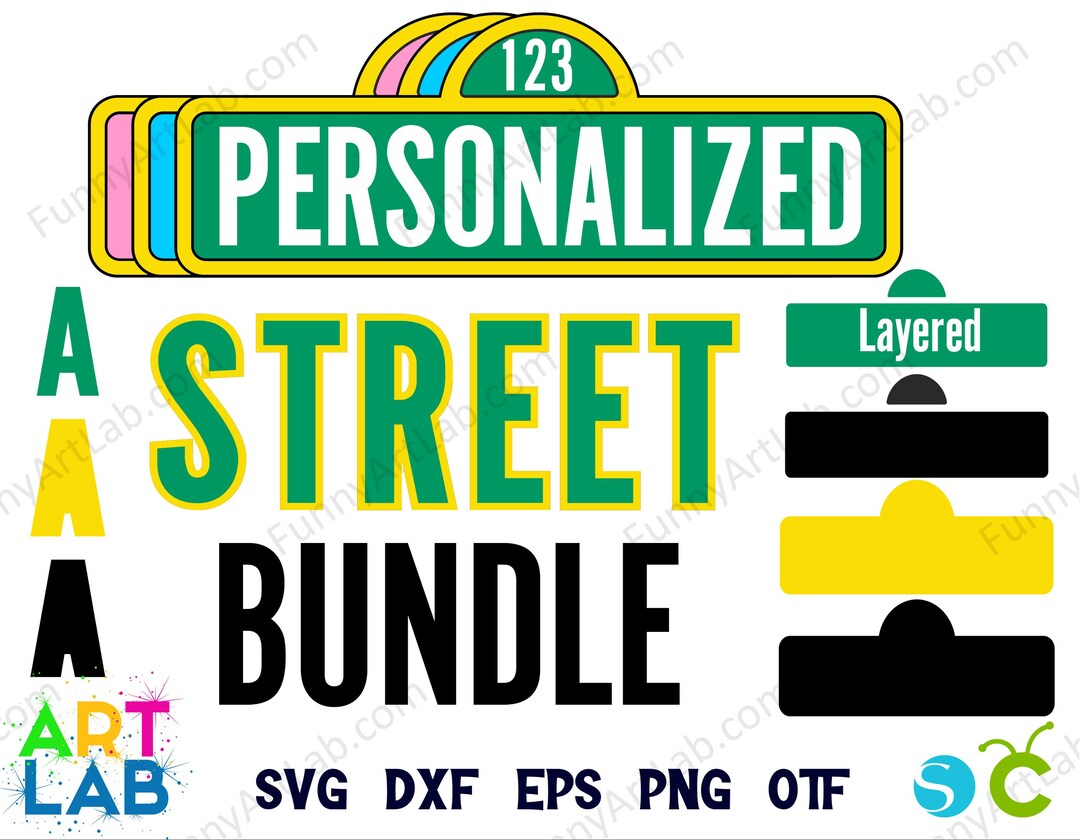 Custom Sign SVG Bundle, Street SVG Cricut Layered Street Png, Street ...